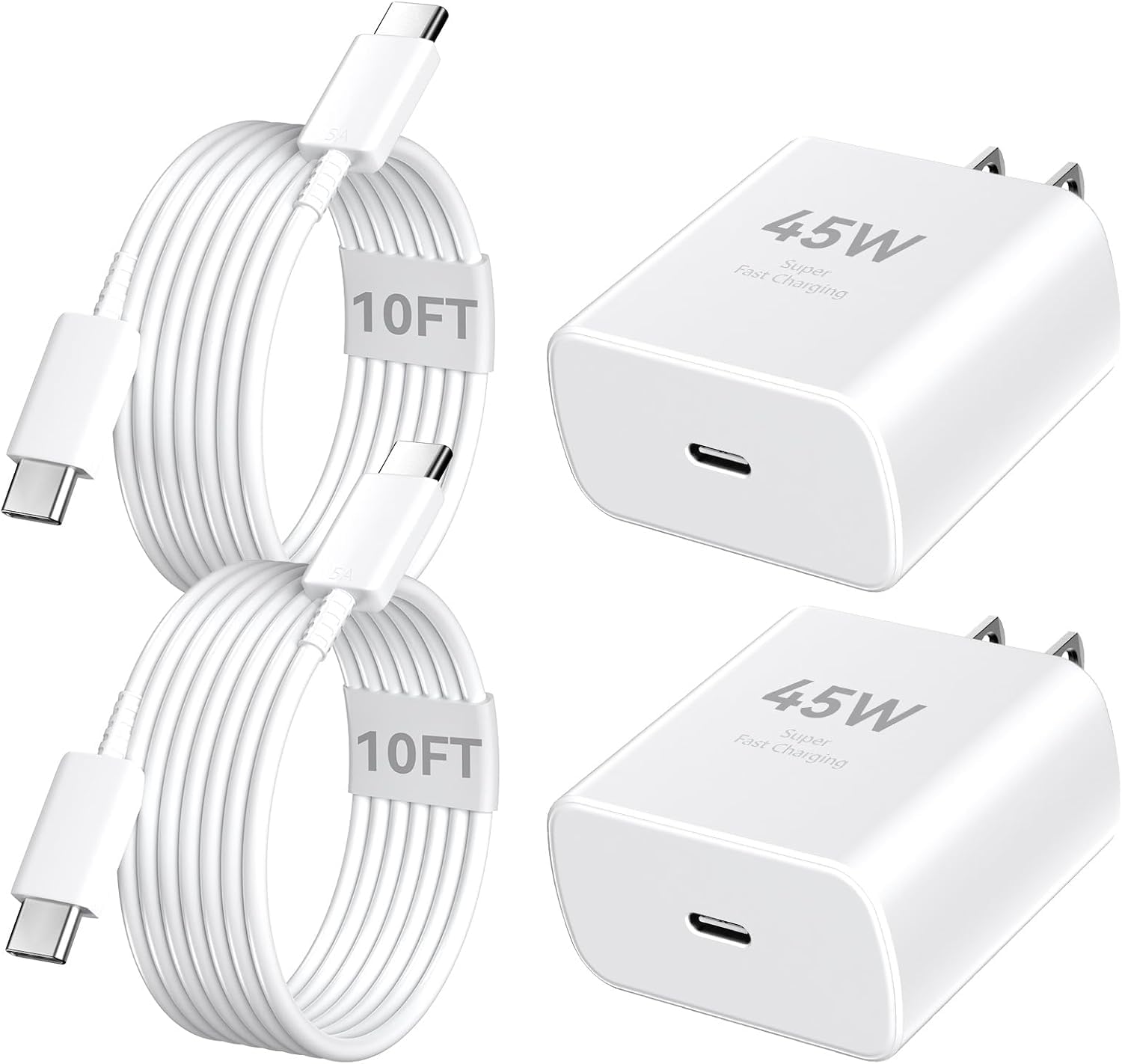 iPhone 16 15 Fast Charger, [2 Pack] Apple 45W Fast Wall Charging USB C ...