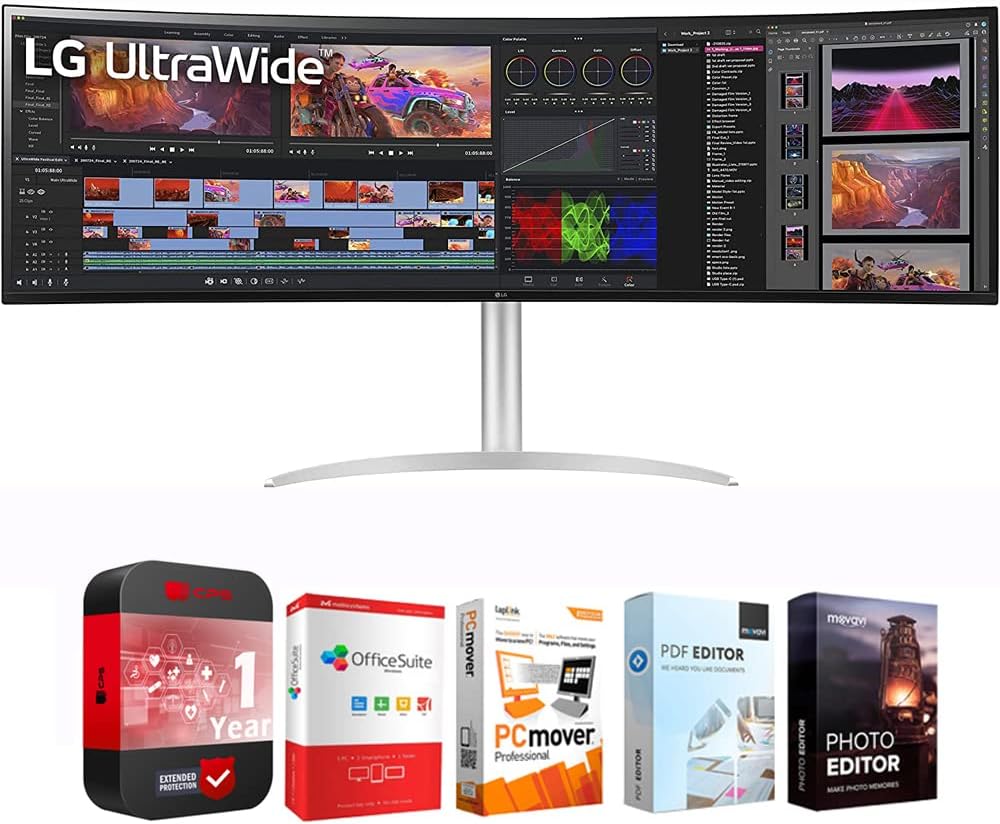 Amazon.com: LG 49WQ95C-W 49" 32:9 UltraWide Dual QHD Nano IPS Curved ...