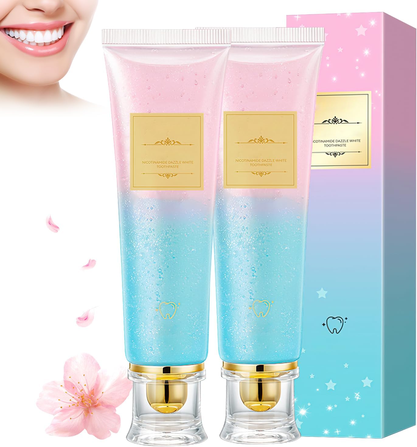 Amazon.com: 2Pcs Acssart Radiant Whitening Toothpaste,Niacinamide Whitening Toothpaste,Easilyous ...