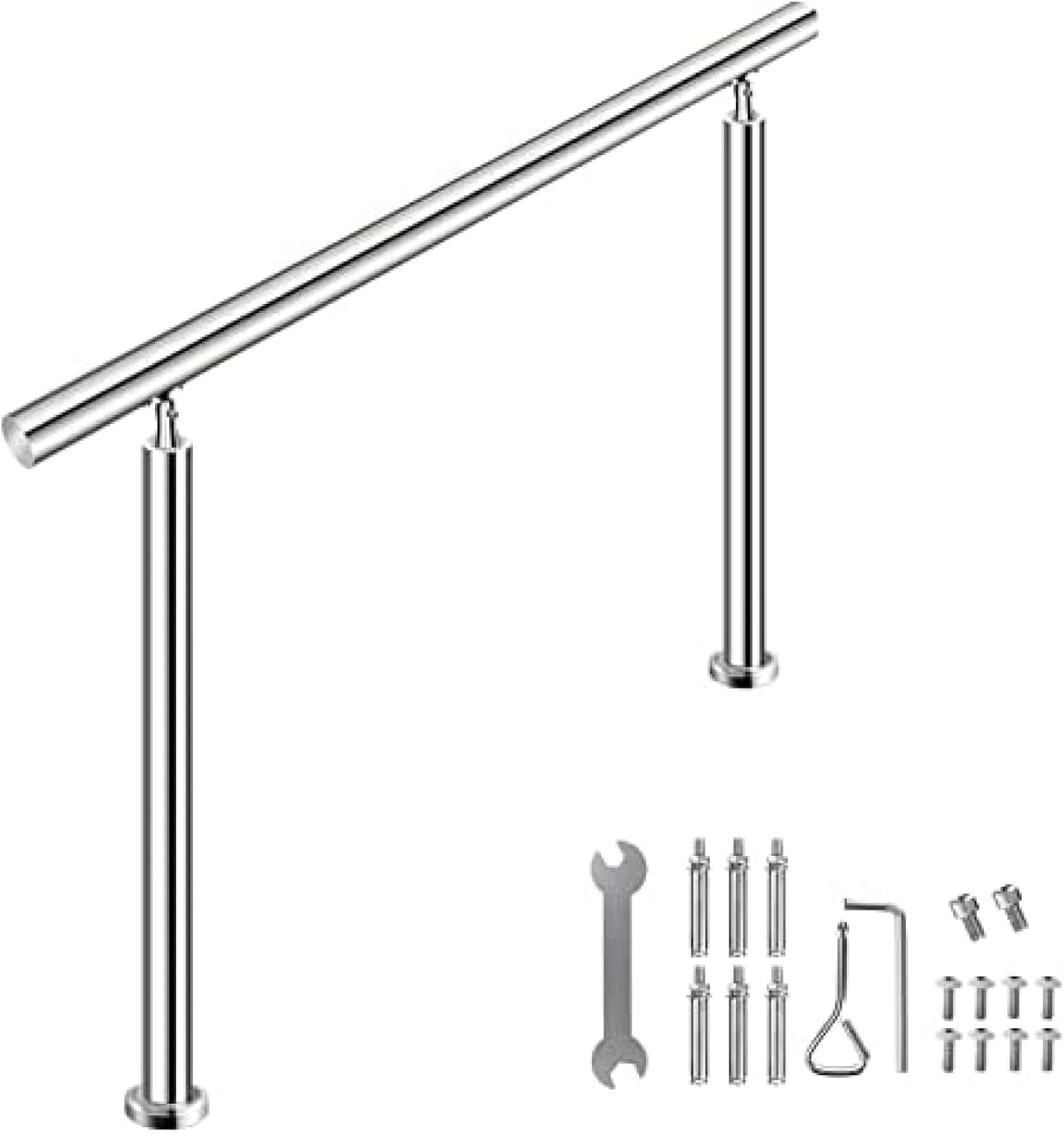 Amazon.com: Stainless Steel handrail Silver Stair handrail, Angle ...