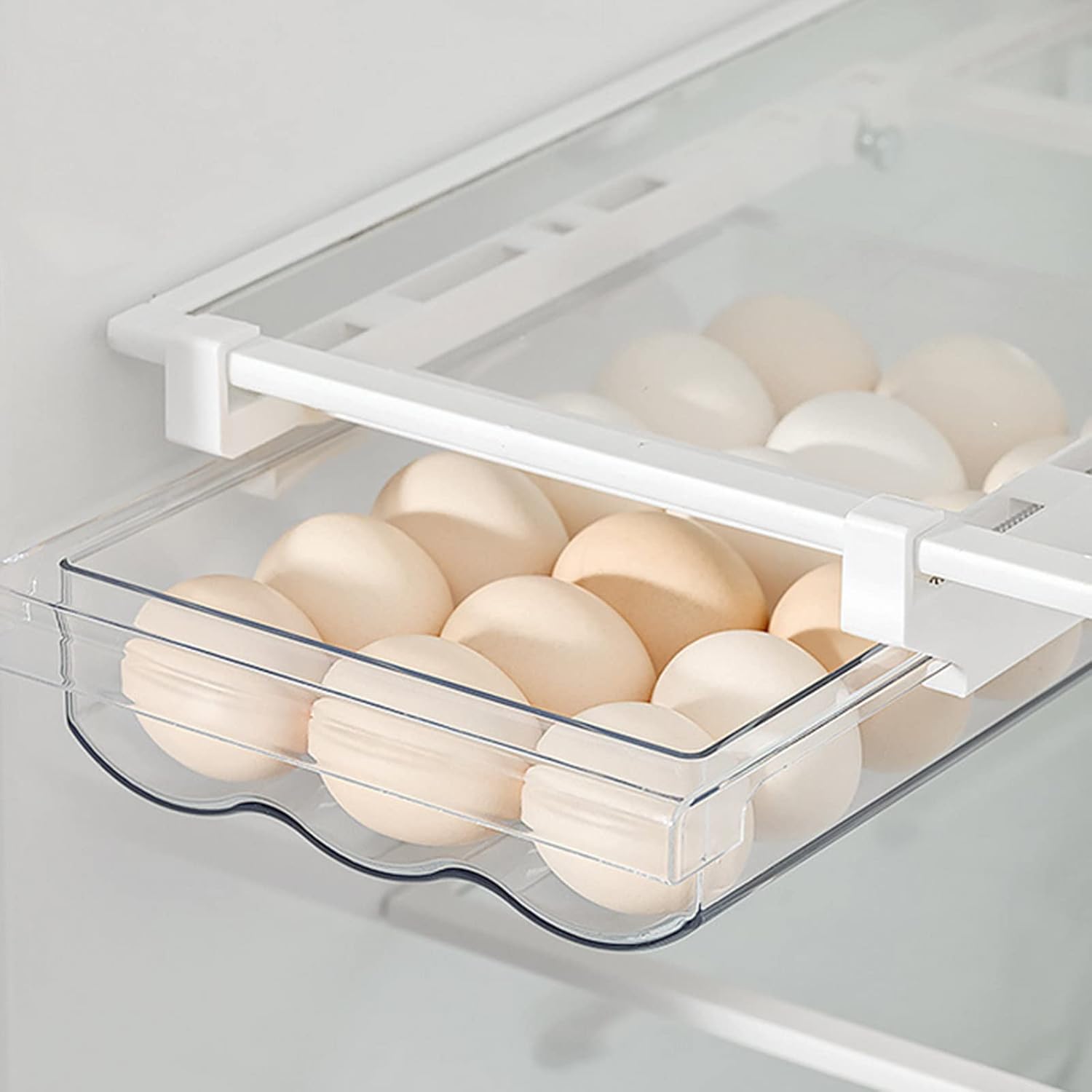Amazon.com: Egg Holder for Refrigerator with Handle, Automatic Rolling ...