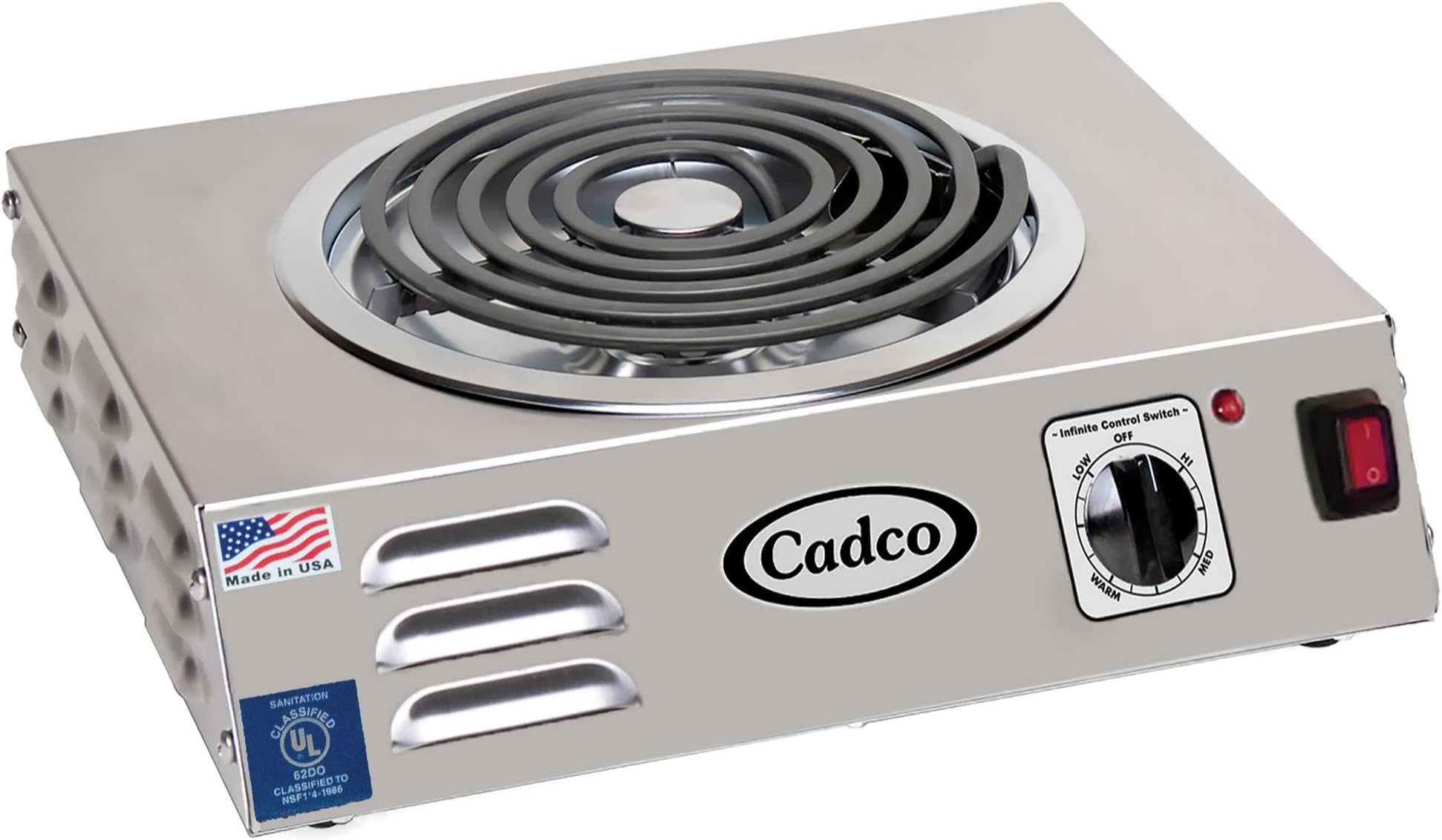 Amazon.com: Cadco PCR-1S Professional Cast Iron Range, Stainless: Cadco Hot Plate: Home & Kitchen