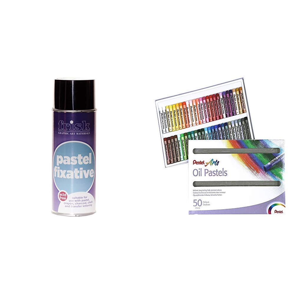 Frisk Pastel Fixative 400ml (Can) & Pentel PHN4-50 Oil Pastels - Pack ...