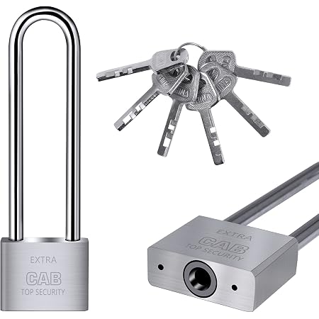 Shackle Padlocks Long Lock with Keys Heavy Duty Key Padlock Outdoor ...