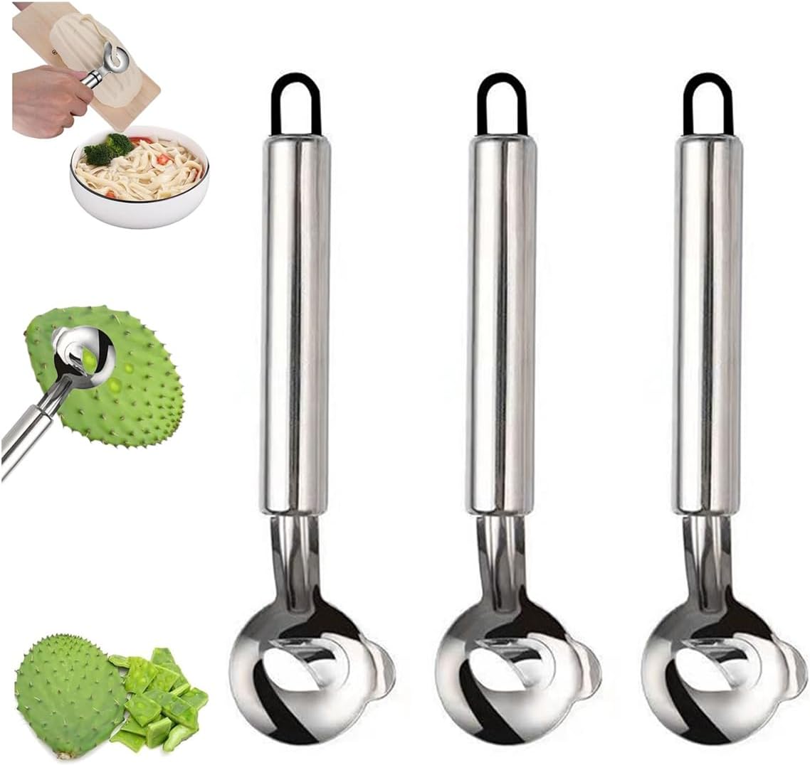 Amazon.com: 3PACK Cactus Peeler Spoon,2025 Upgrade Stainless Steel ...