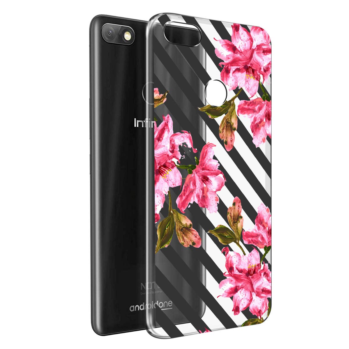Fashionury ''Pink Floral and Black and White'' Printed Case, Slim and ...