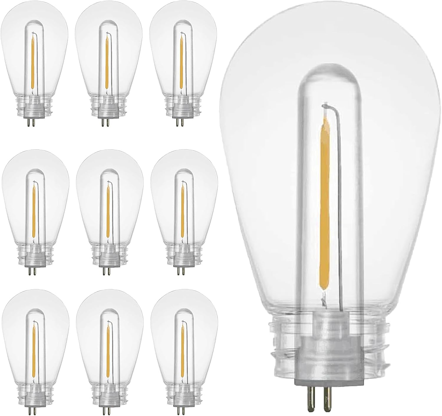 Banord S14 1W LED Bulbs Replacement for 51/102FT Outdoor String Lights ...