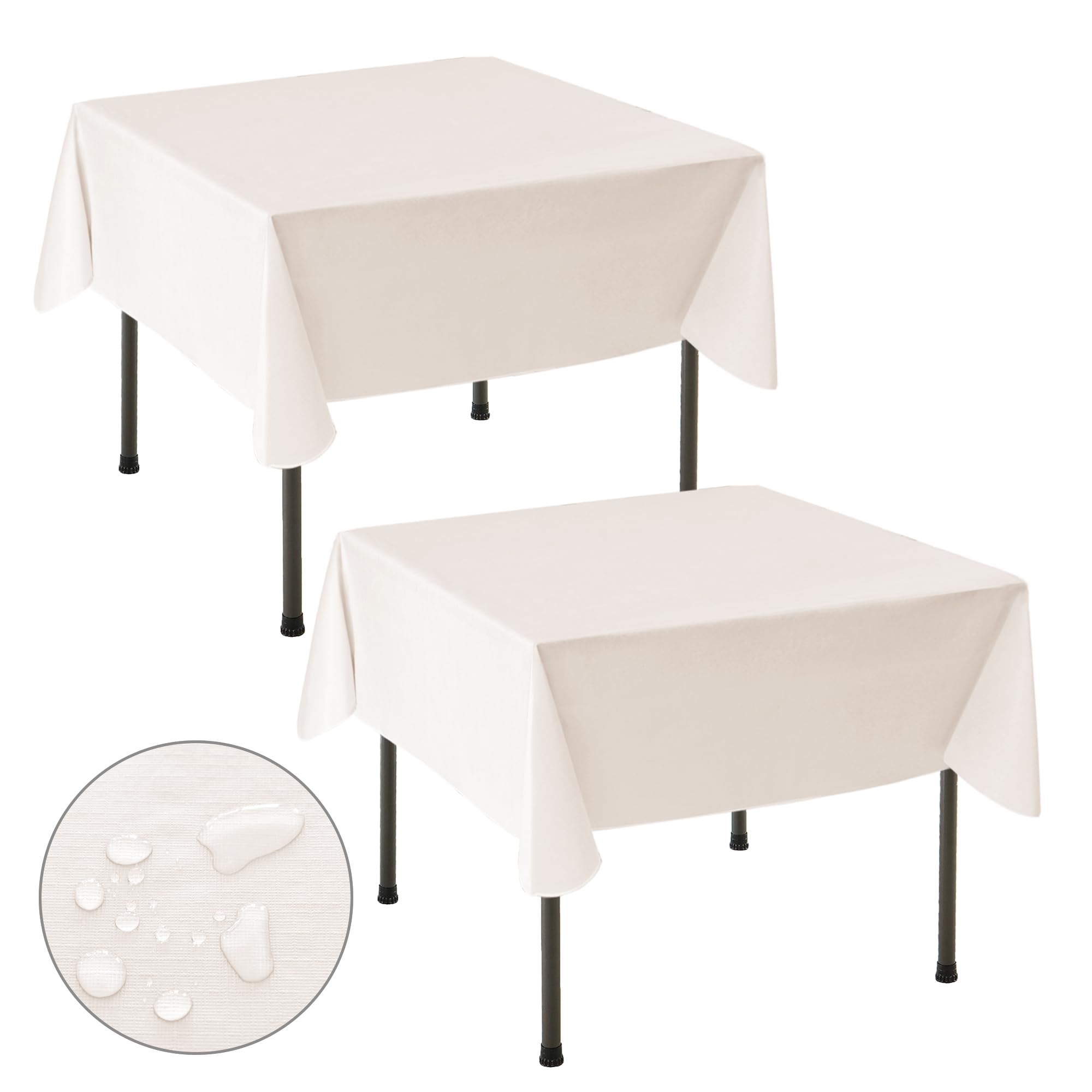 Amazon.com: Nasitos 2 Pack Vinyl Square Table Cloth 54x54 Inch-Beige ...