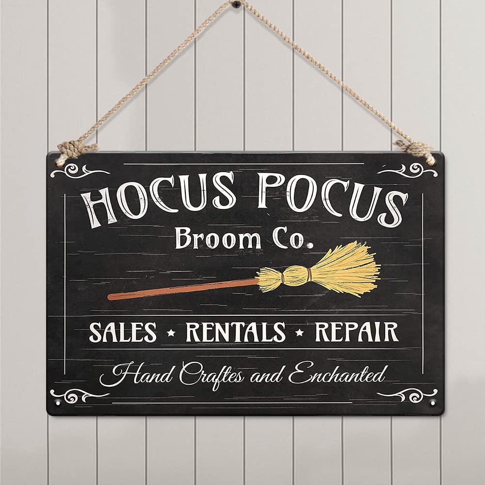 Amazon.com: Halloween Decor Hocus Docus Decor Retro Metal Tin Signs ...