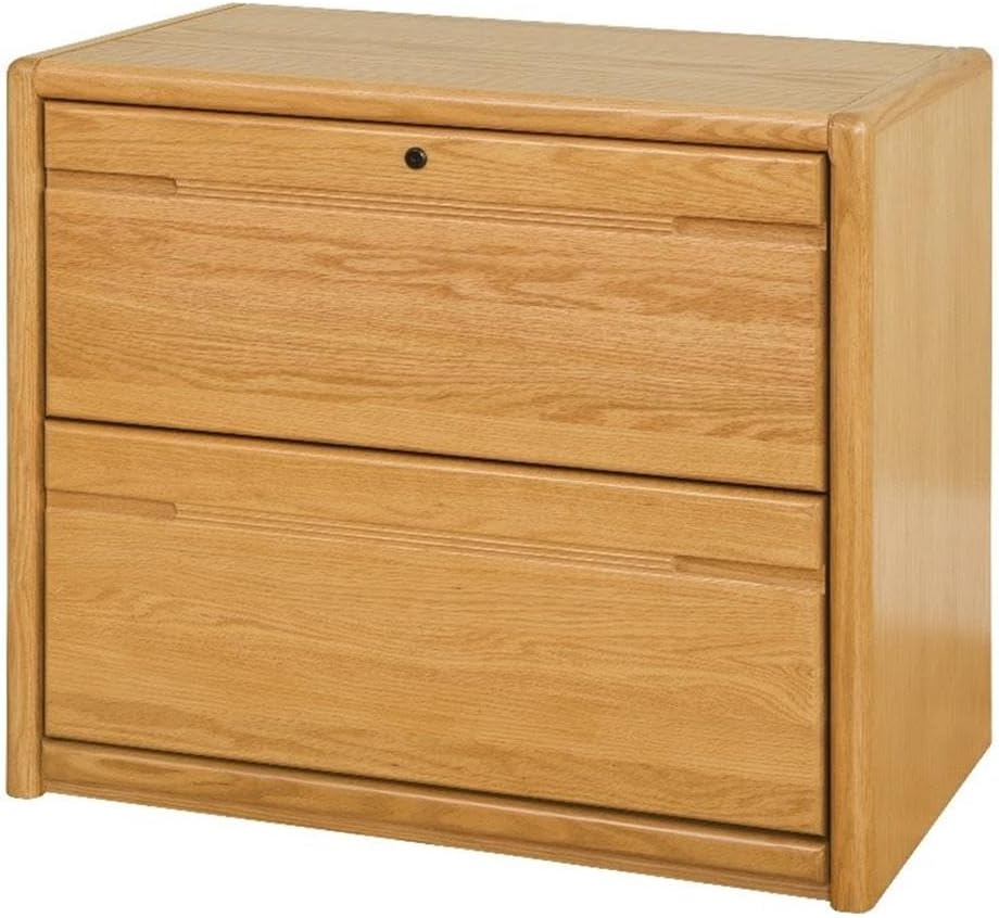 Amazon.com: Two Drawer Wood Lateral File in Medium Oak with Locking Top ...