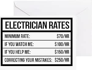 Amazon.com : CafePress Electrician Rates Humor Folded Greeting Card ...