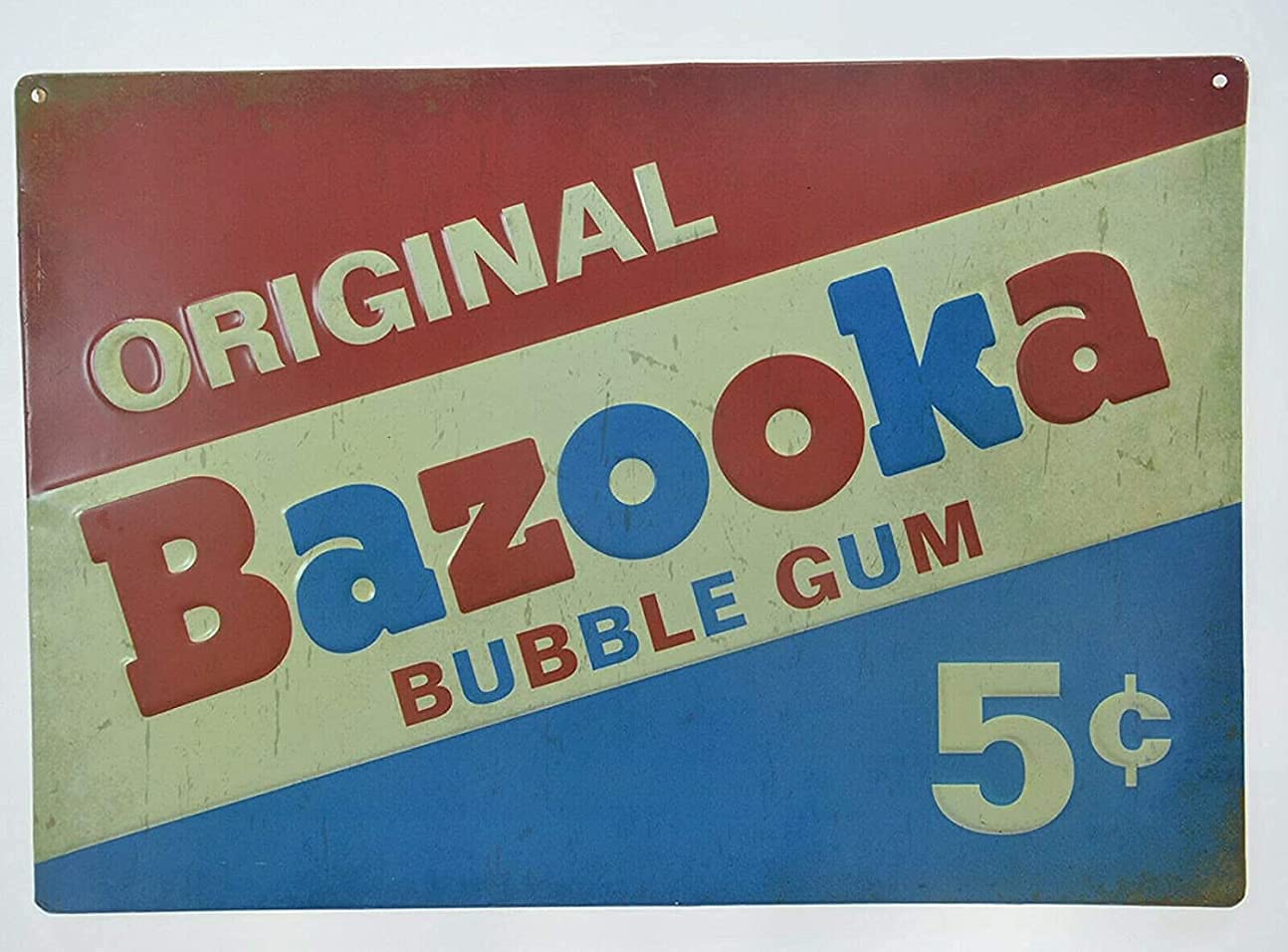 Bazooka Bubble Gum Tin Sign VINTAGE CHEWING GUM TIN