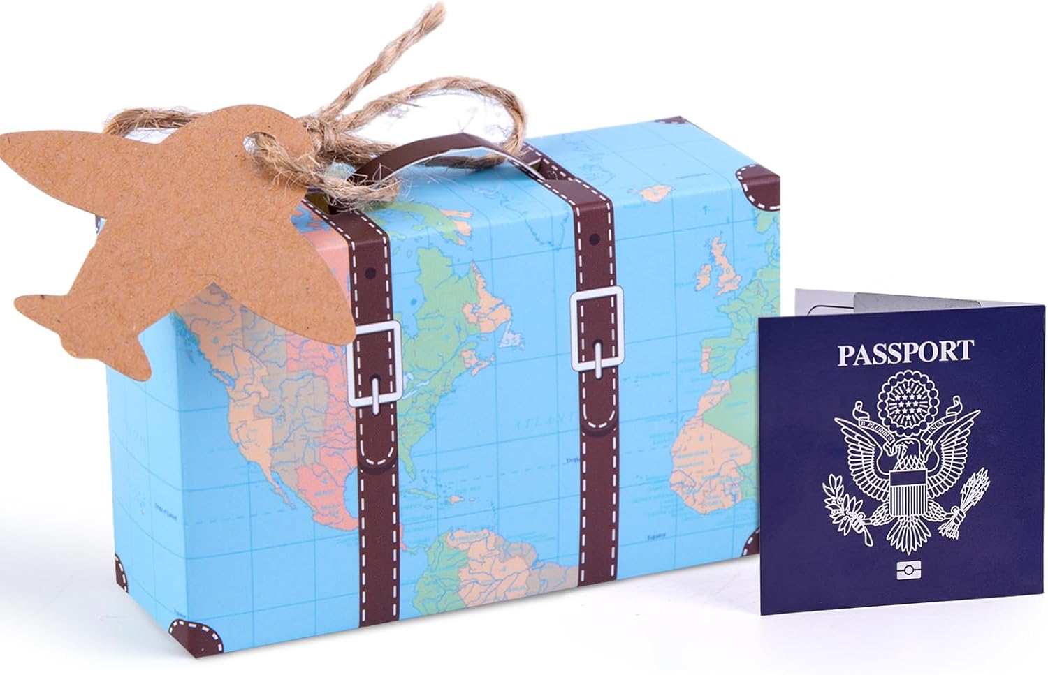 Amazon.com: HONEYGIFTS Mini Suitcase Gift Box, Candy Box with Passport ...
