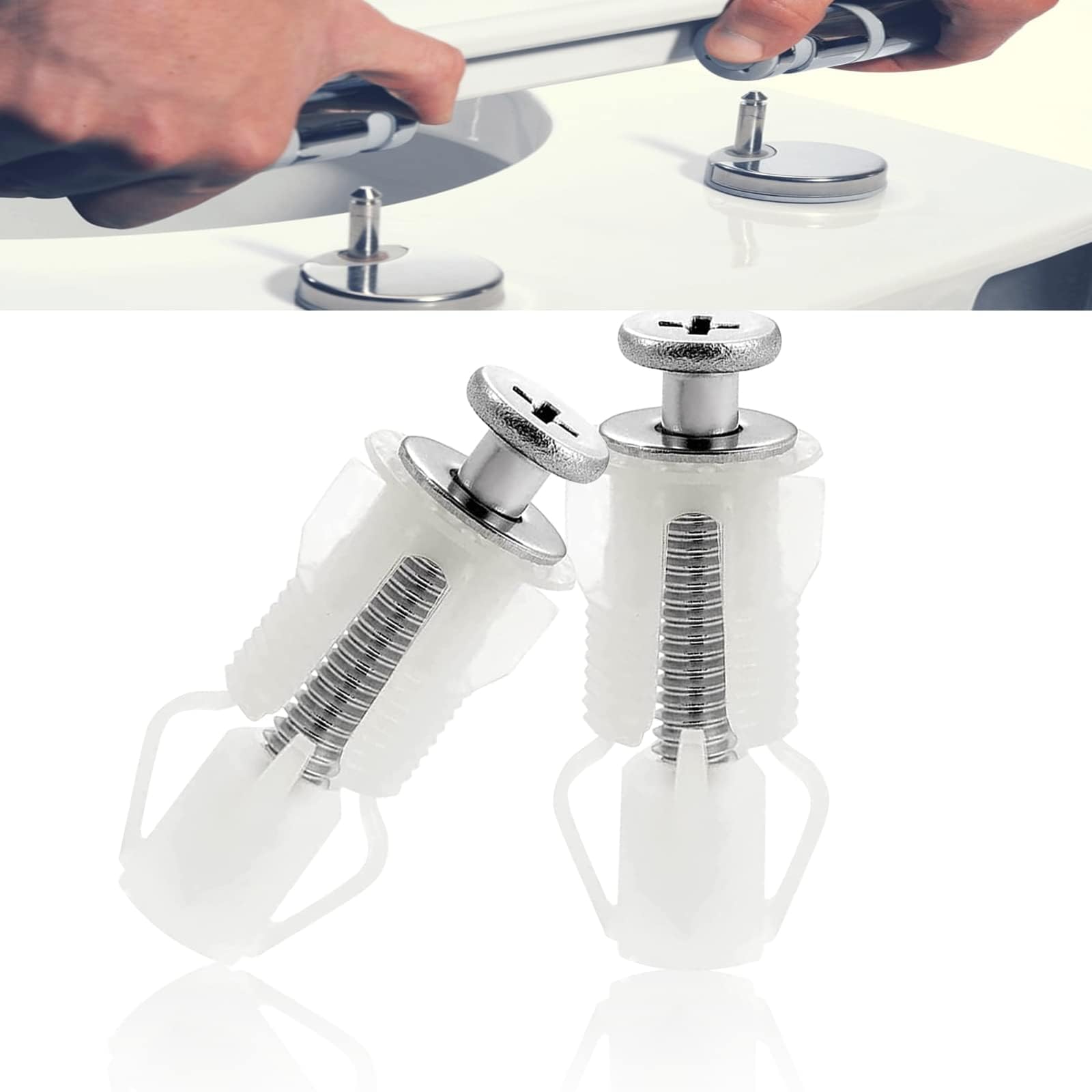 2pcs Toilet Fixings Toilet Seat Fittings and Fixtures, Stainless Steel ...