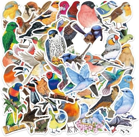 Amazon.com: 200 Pcs Birds Stickers Cute Animals Cartoon Birds Vinyls ...