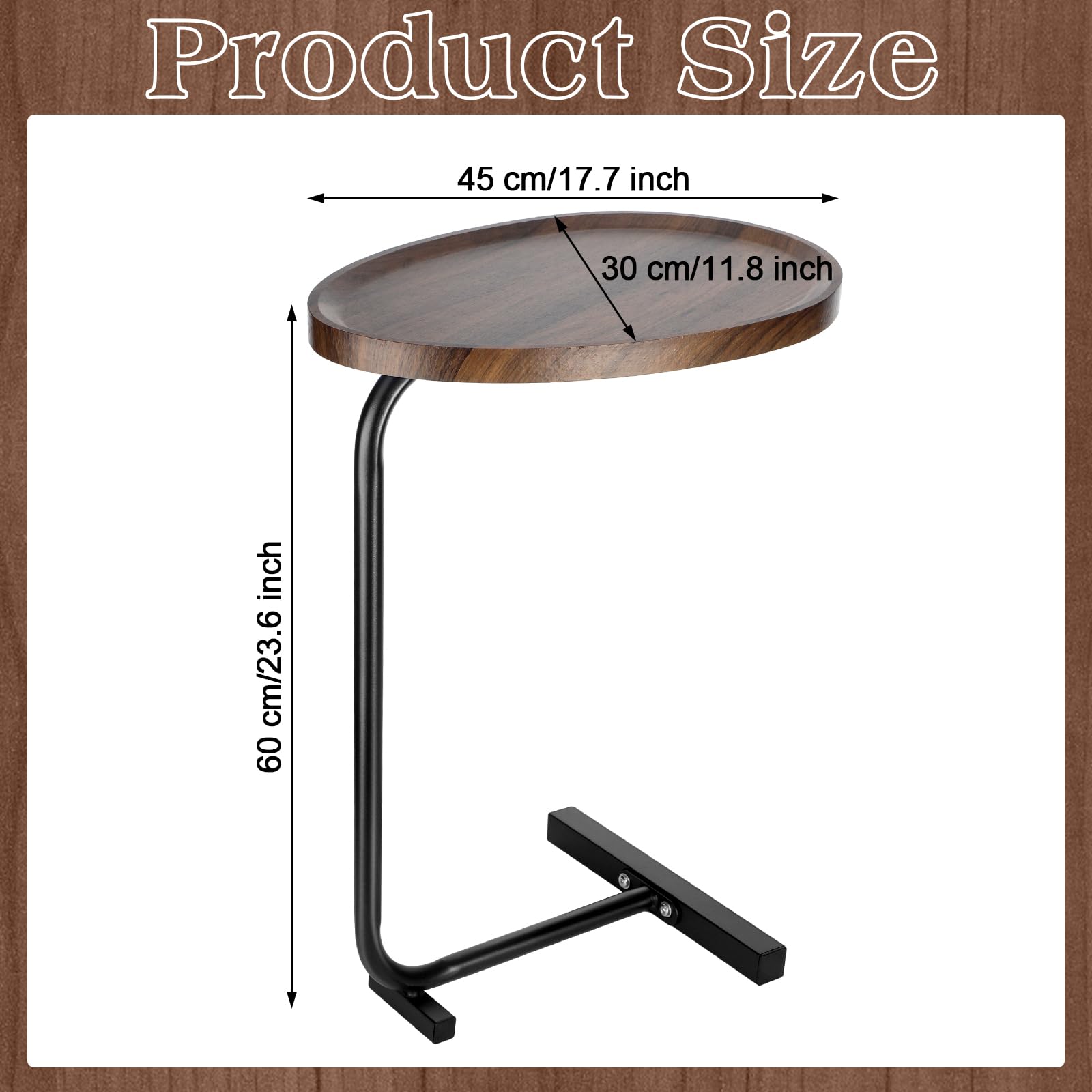 Menkxi 2 Sets C Shaped End Table for Couch C Shaped Side Table Easy ...