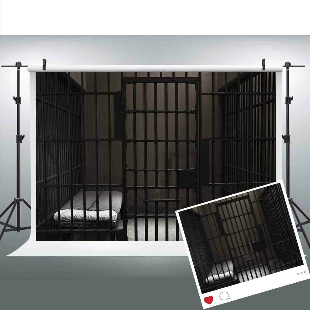 Buy Prison Cell Bars Backdrop 5x3ft Jail Mug Photography Background ...