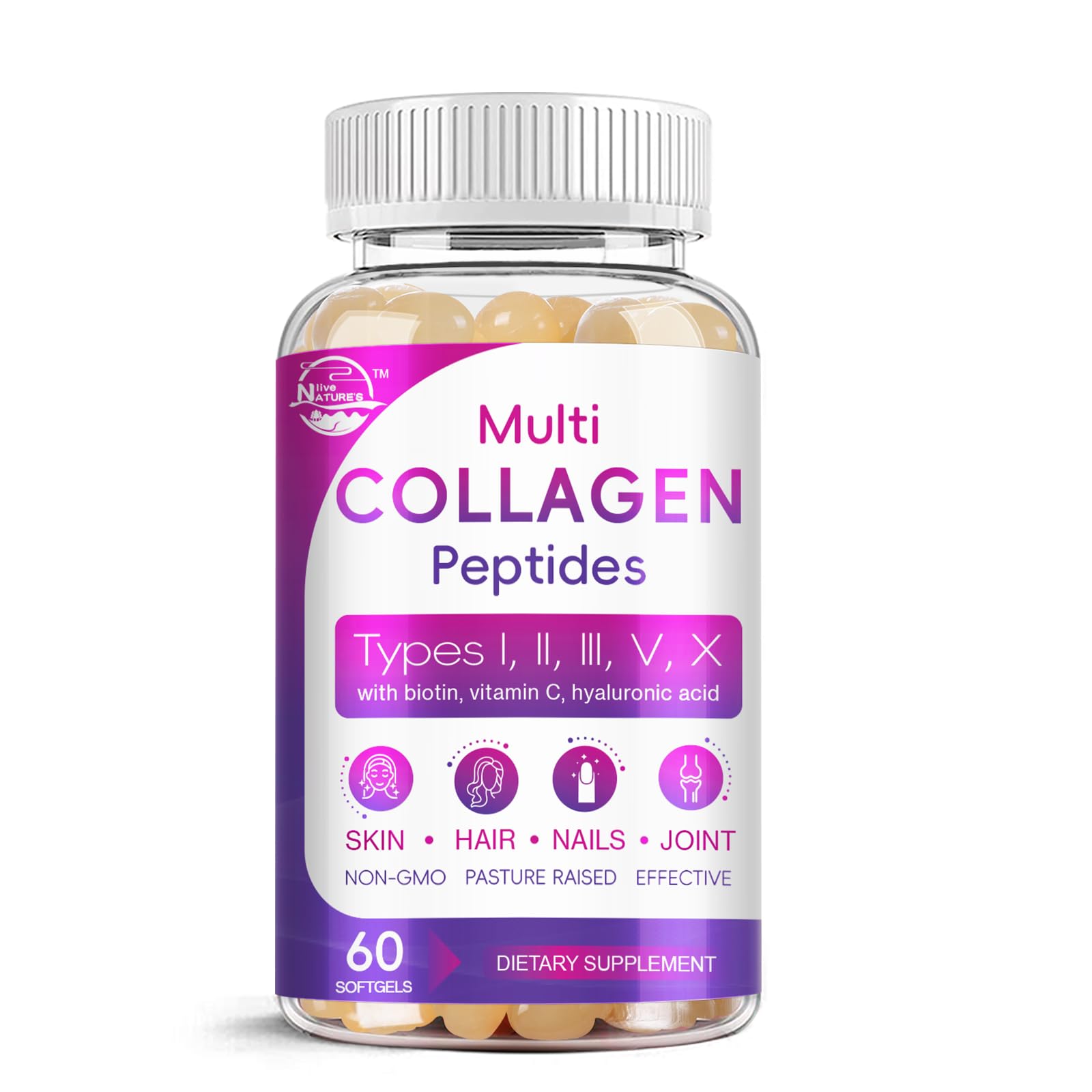 Amazon.com: Multi Collagen Peptides Softgel - Type I, II, III, V, X ...