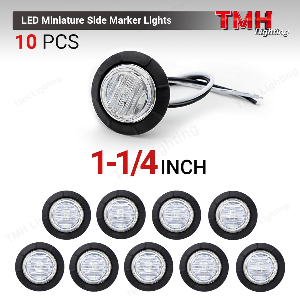 Snapklik.com : TMH 1-1/4 Inch Round 6 LED Bullet White Light Side ...