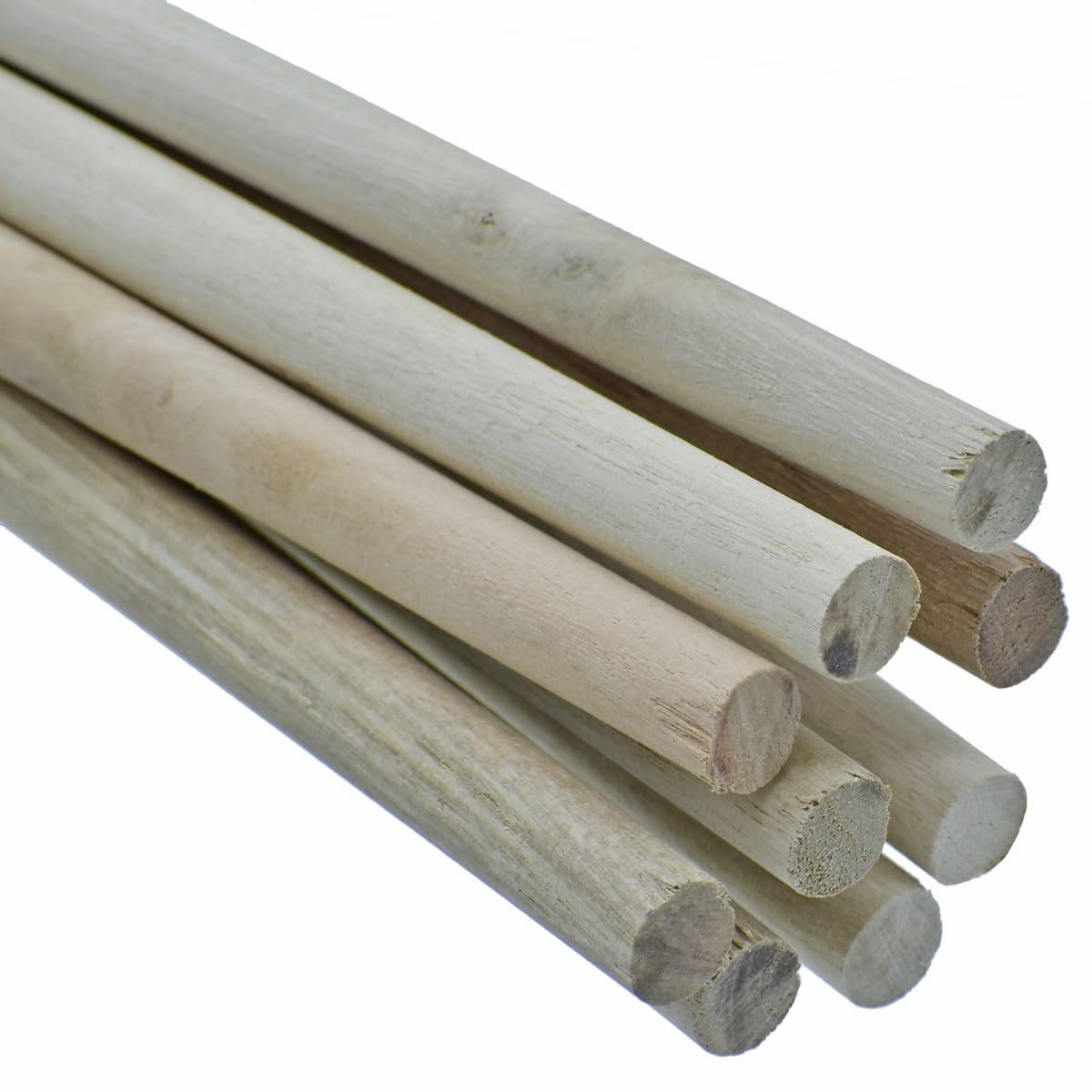 R&H Round Wooden Sticks 12 INCHES in Length, 6MM in Thickness Pack of 9 ...