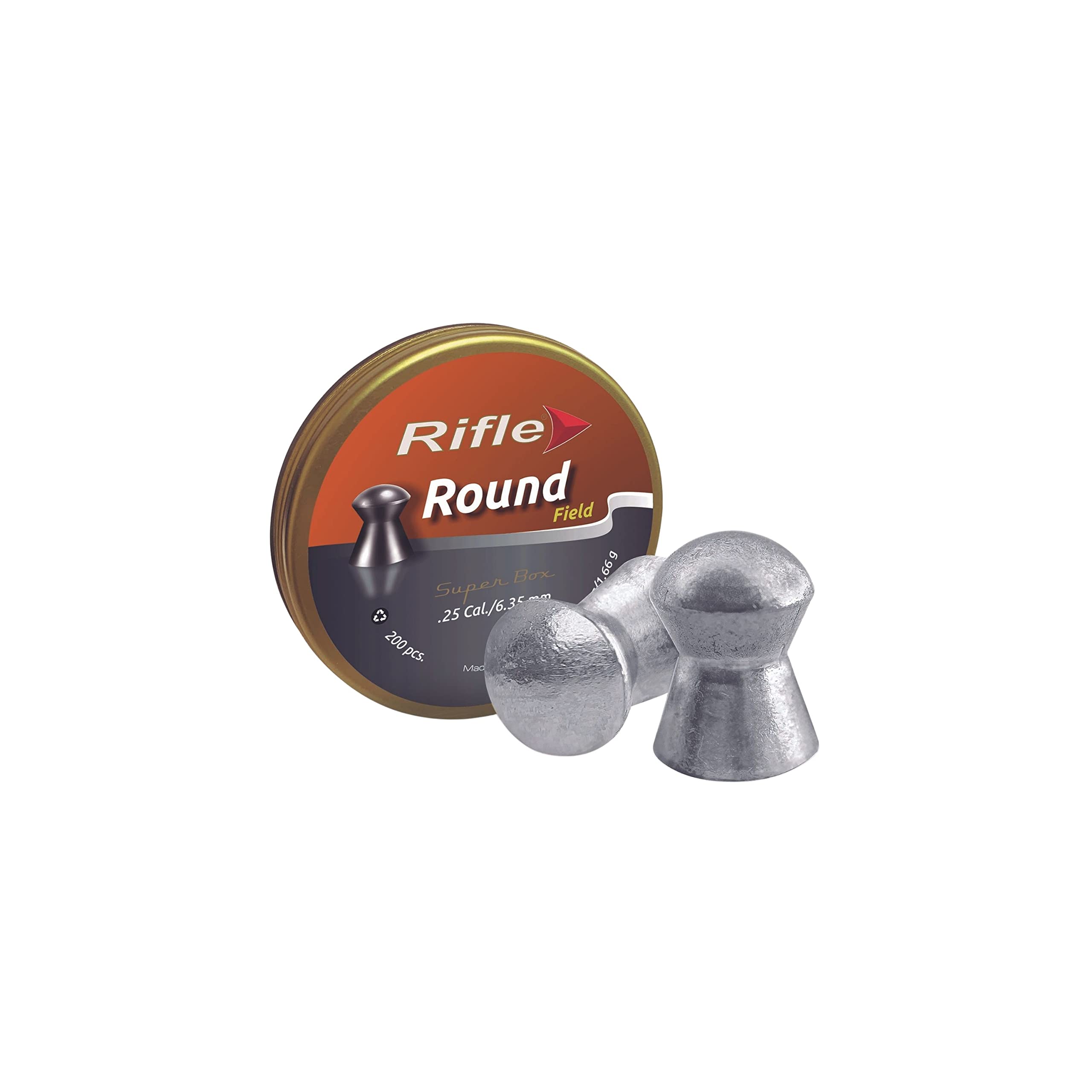 Snapklik.com : Rifle Field Round Nose Air Gun Pellets .25 Caliber 26.4 ...