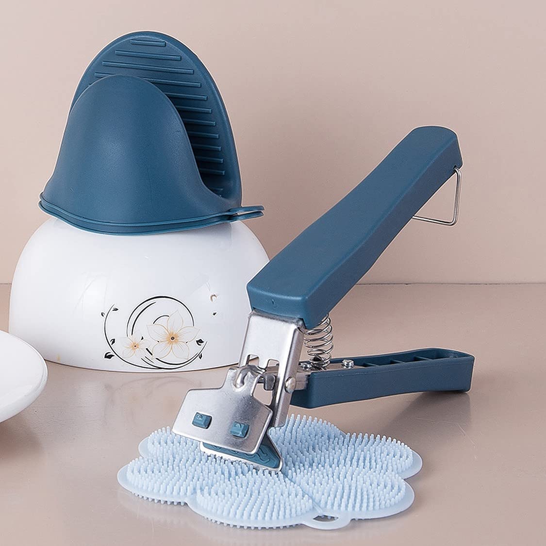 Buy Wolpin Utensil Holder Stainless Steel with Set of 2 Silicone Pinch ...