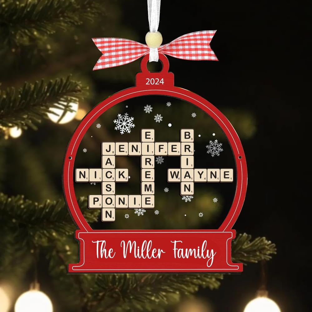 Amazon.com: Family Crossword Christmas Ornament, Wooden Scrabble ...