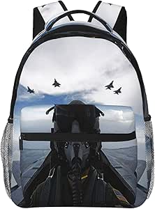 Amazon.com | JJHDF Backpack for Boys Girls Kids, Fighter Pilot Aircraft ...
