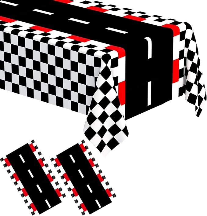 Amazon.com: WNINK 2 PCS Racing Car Theme Tablecloths Car Disposable ...