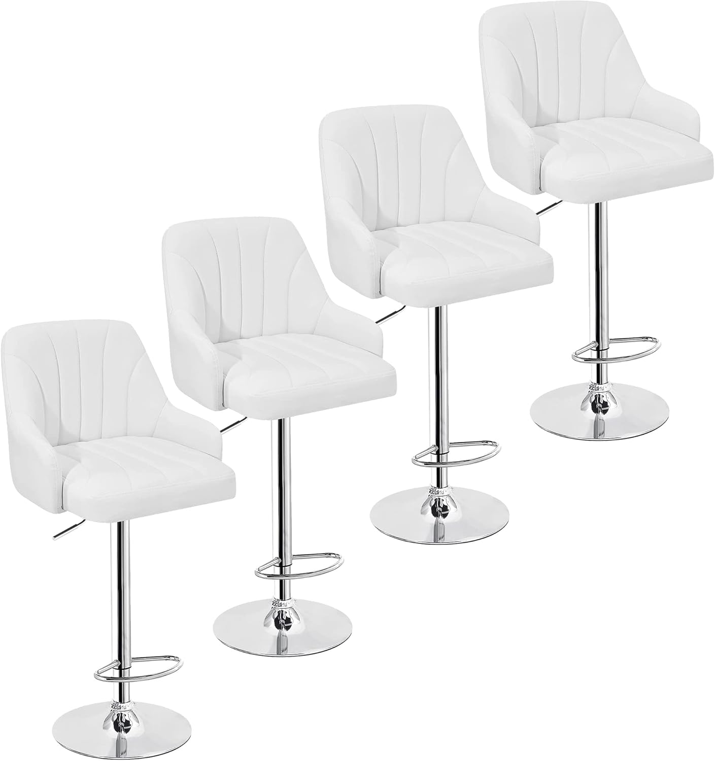 Amazon.com : VECELO Bar Stools Set of 4, Adjustable Barstools, Counter ...
