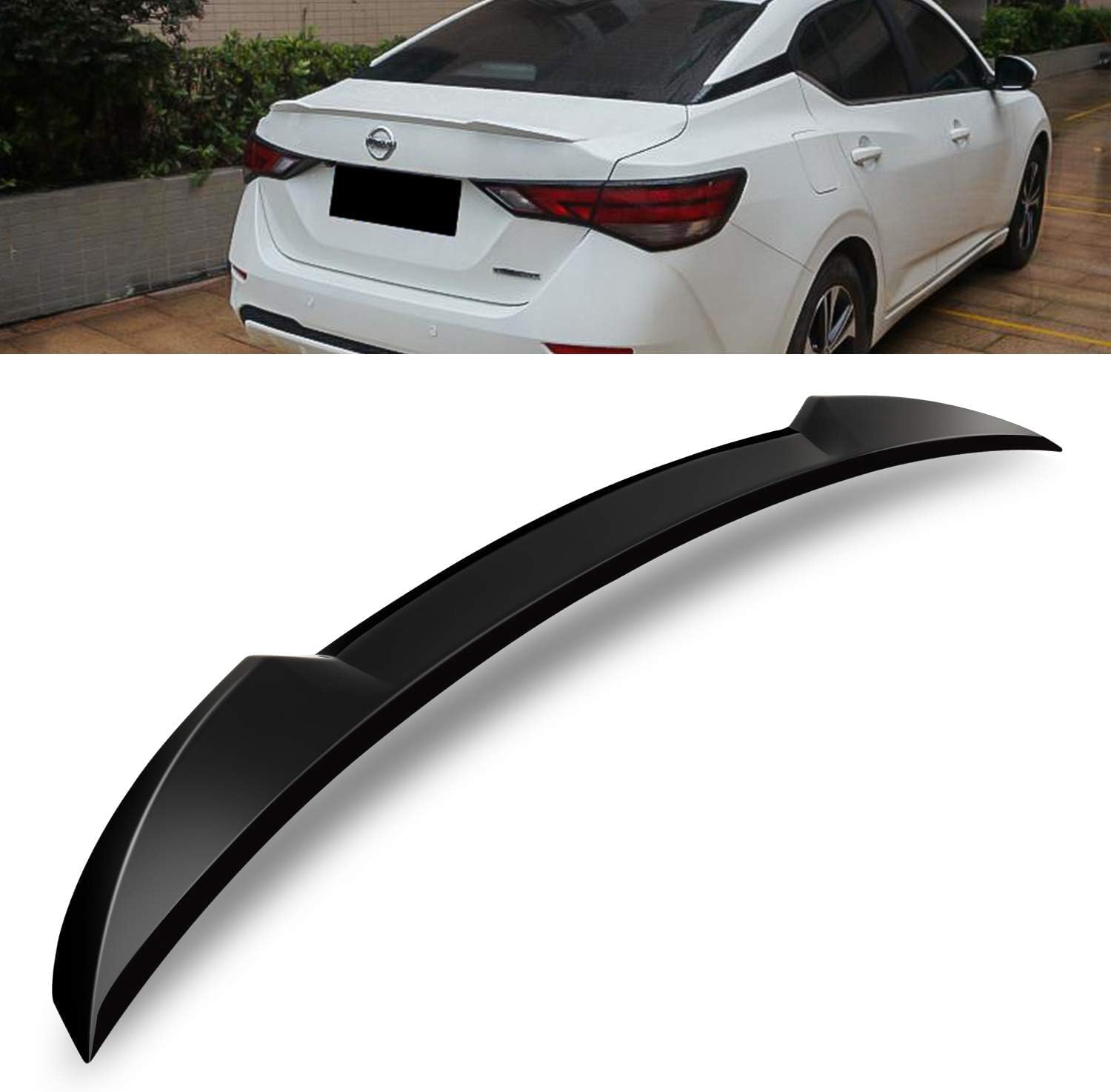 Amazon.com: 2020-2025 Glossy Black Rear Spoiler Wing Compatible with Nissan Sentra S SV SR ...