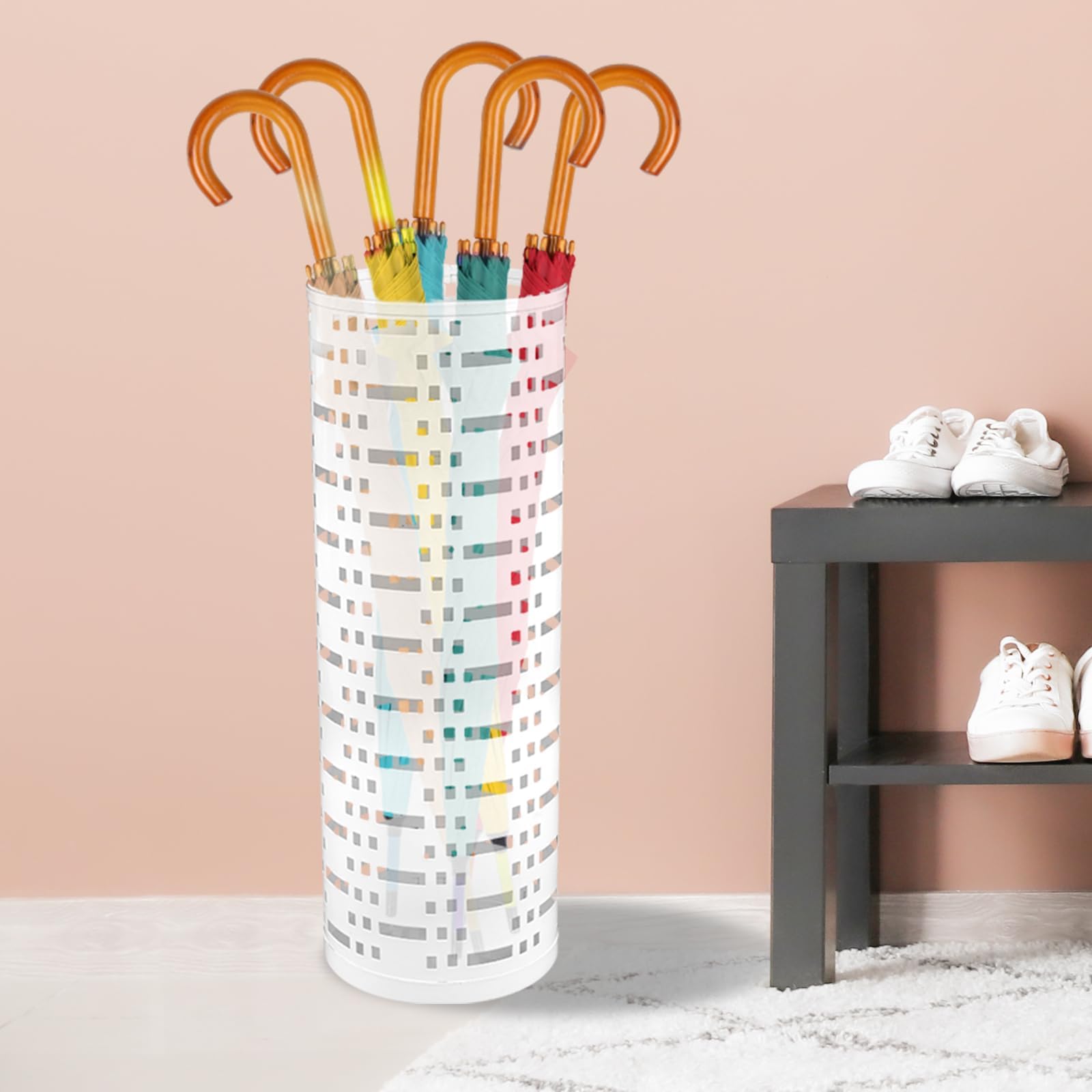 Metal Umbrella Holder Free Standing Round Umbrella Stand Storage Rack ...