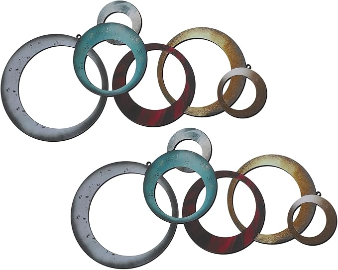 Amazon.com: Yexiya 2 Pcs Small Metal Wall Decor Modern Abstract Wall ...