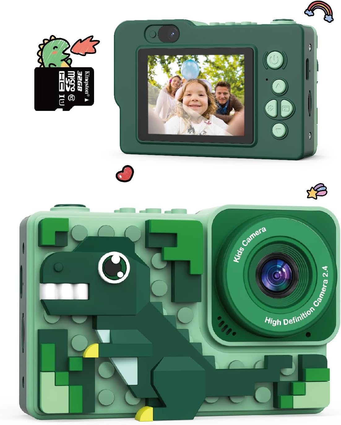 Kiztoys Kinder Kamera, 2,4 Zoll Digitalkamera Kinder, 1080P-HD ...