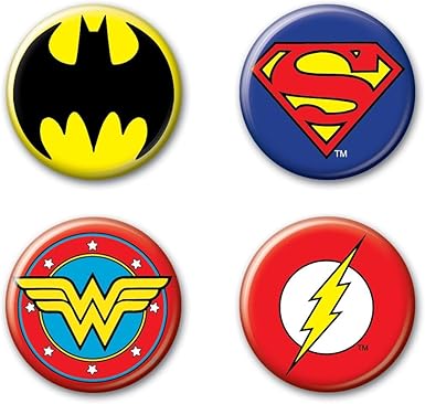Amazon.com: DC Logos #3 4 Button Set : Clothing, Shoes & Jewelry