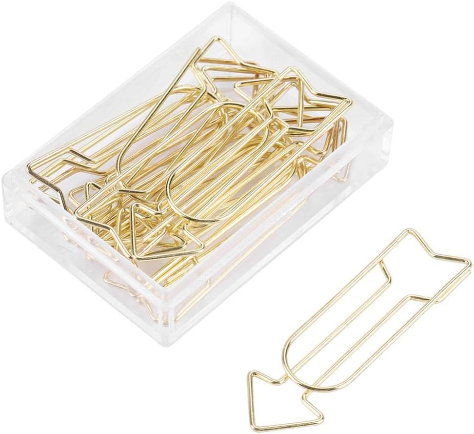 Amazon.com : 12pcs Gold Paper Clips, Electroplating Metal Arrow Shaped ...