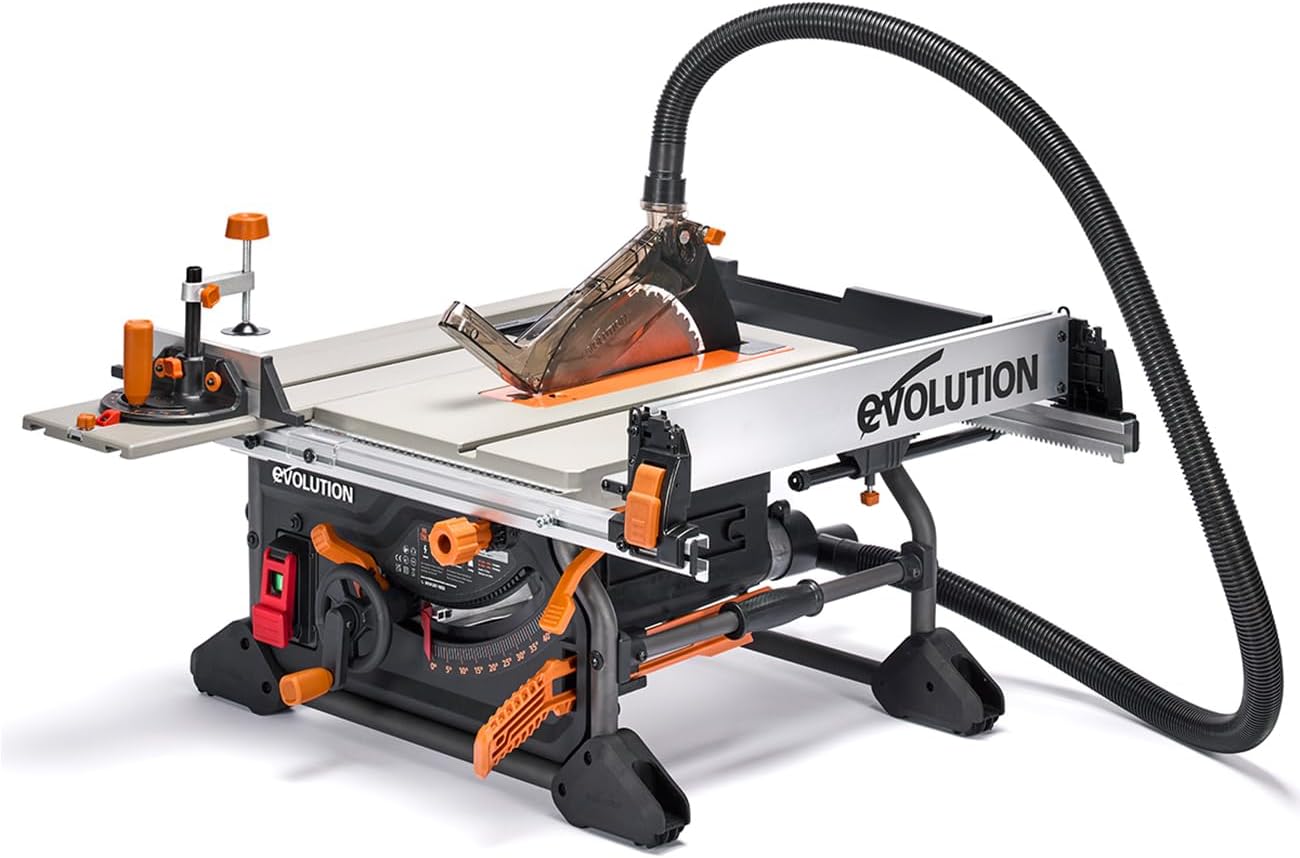 Evolution Power Tools R255TBL+ Table Saw (Next Gen Rage 5-S) Portable ...