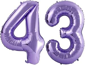 MAGJUCHE Number 43 Purple Foil Jumbo Digital Mylar Balloons, 40inch ...