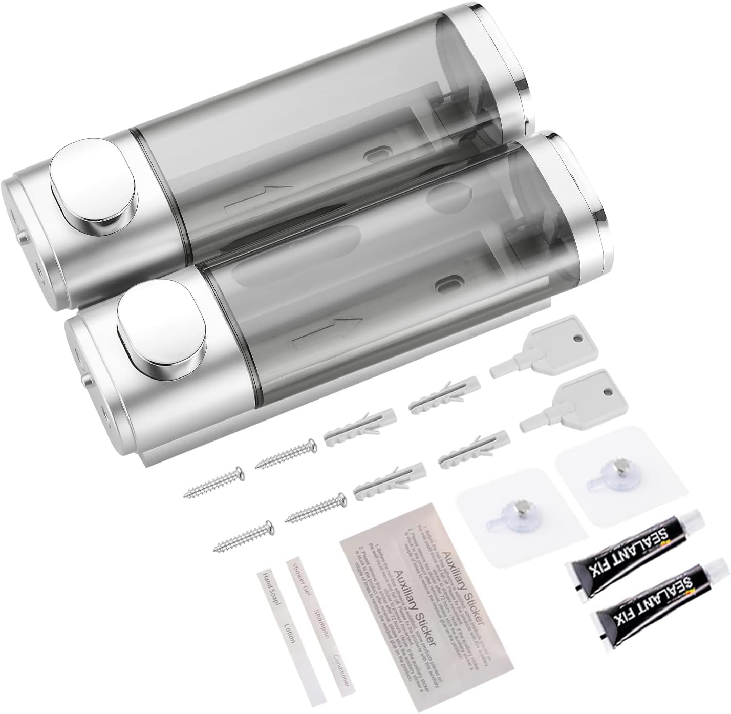 Amazon.com: pollock Shampoo Dispenser Nail Free Adhesive : Home & Kitchen