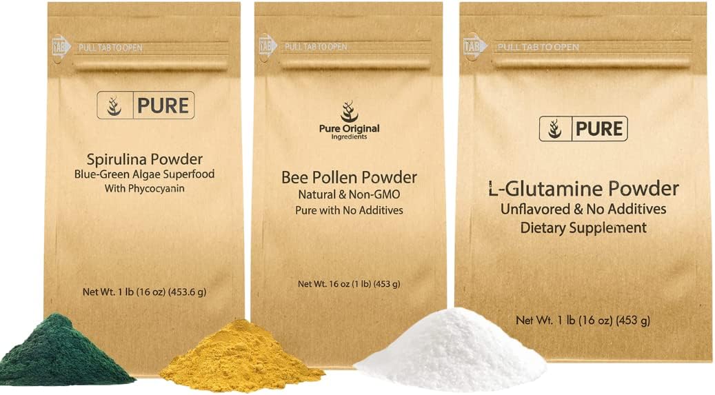 Amazon.com: PURE ORIGINAL INGREDIENTS Bee Pollen, L-Glutamine ...
