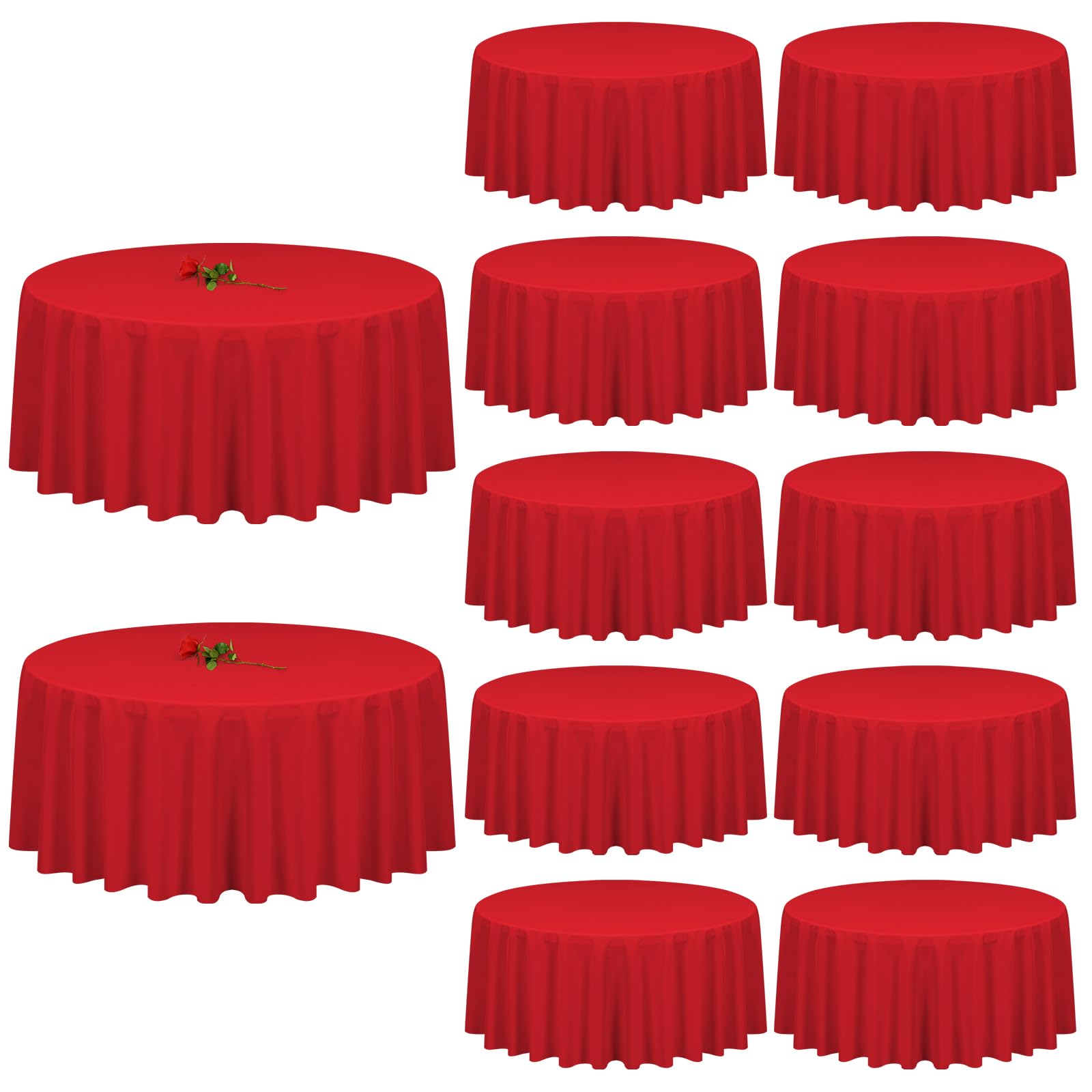 Amazon.com: 12 Pack Round Tablecloth 90 inch Red Table cloths for Round ...
