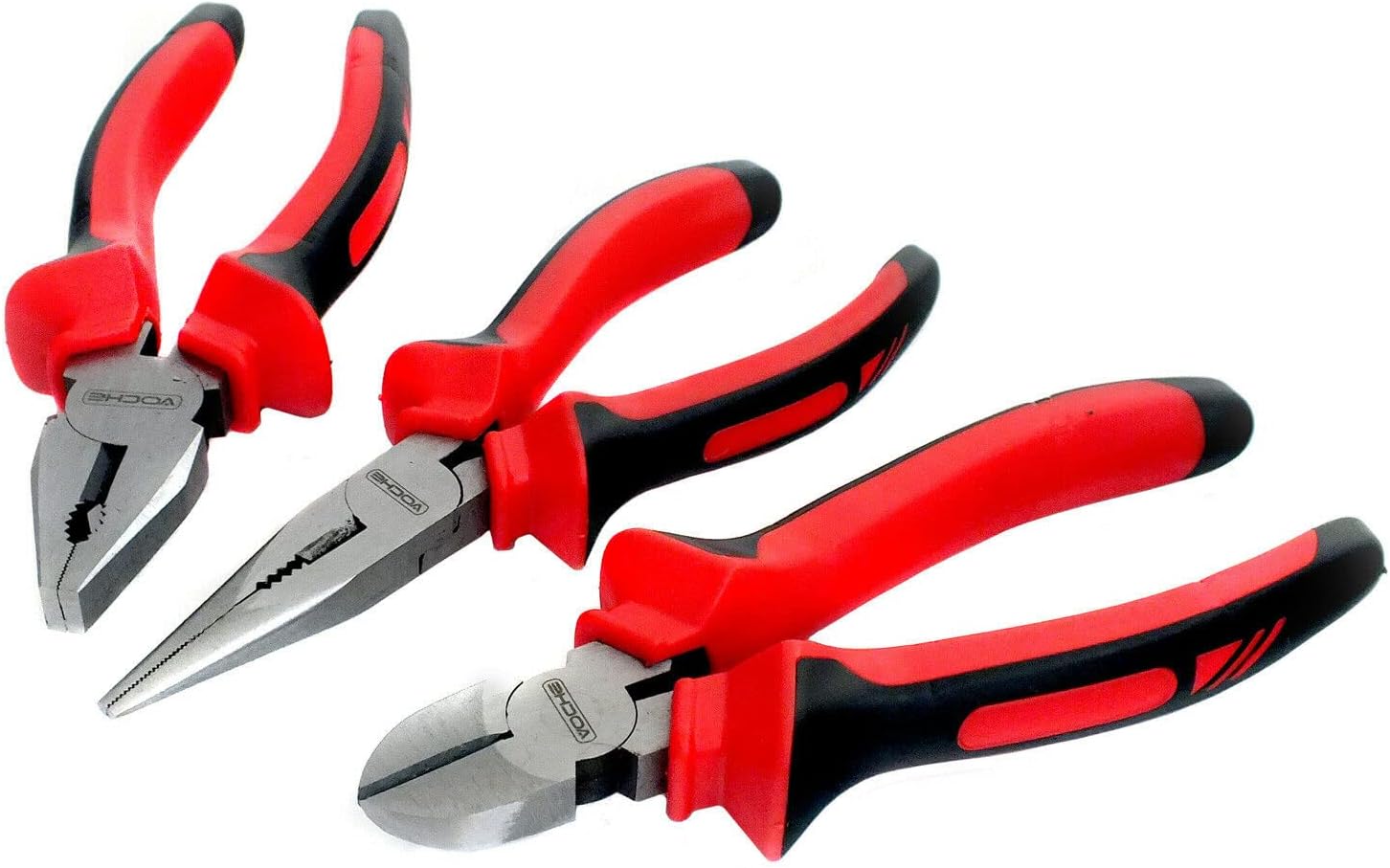 3PC Heavy Duty 150mm Combination Long Nose Side Cutter Cutting Pliers ...