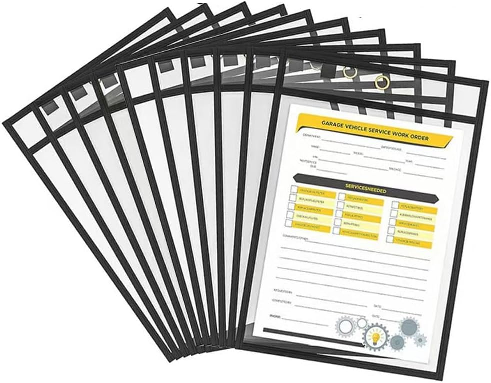 Oaygat 10 PCS A4 Dry Erase Pockets Document Holders 10*14 Inch Hanging ...