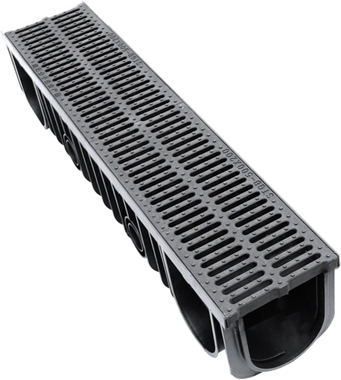 Garden Drain Grate Channel Drainage Ditch with Grate, HDPE Ditch Drain ...