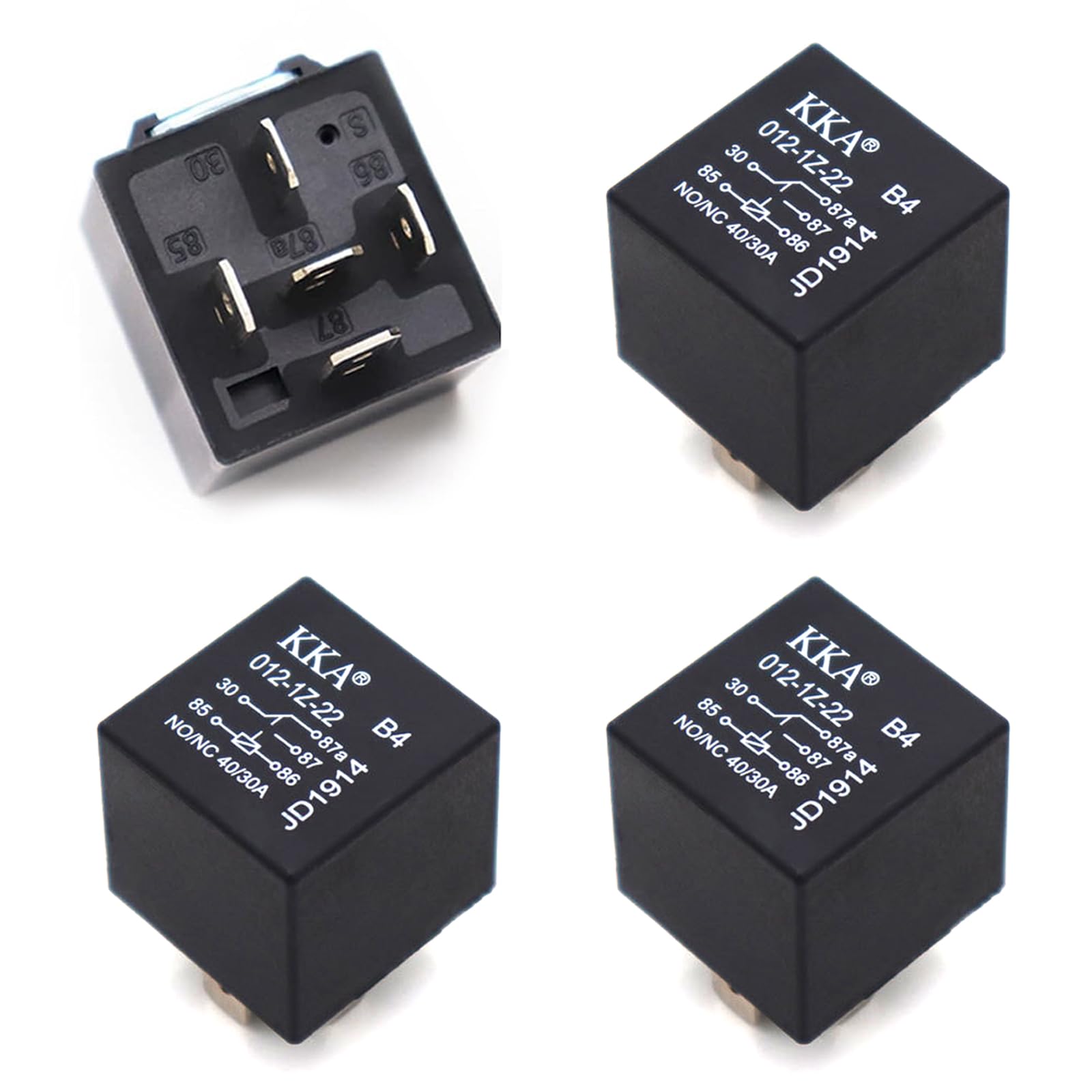 Snapklik.com : Nodteem 4 PCS 40A Automotive Relay, 12V Waterproof Relay ...