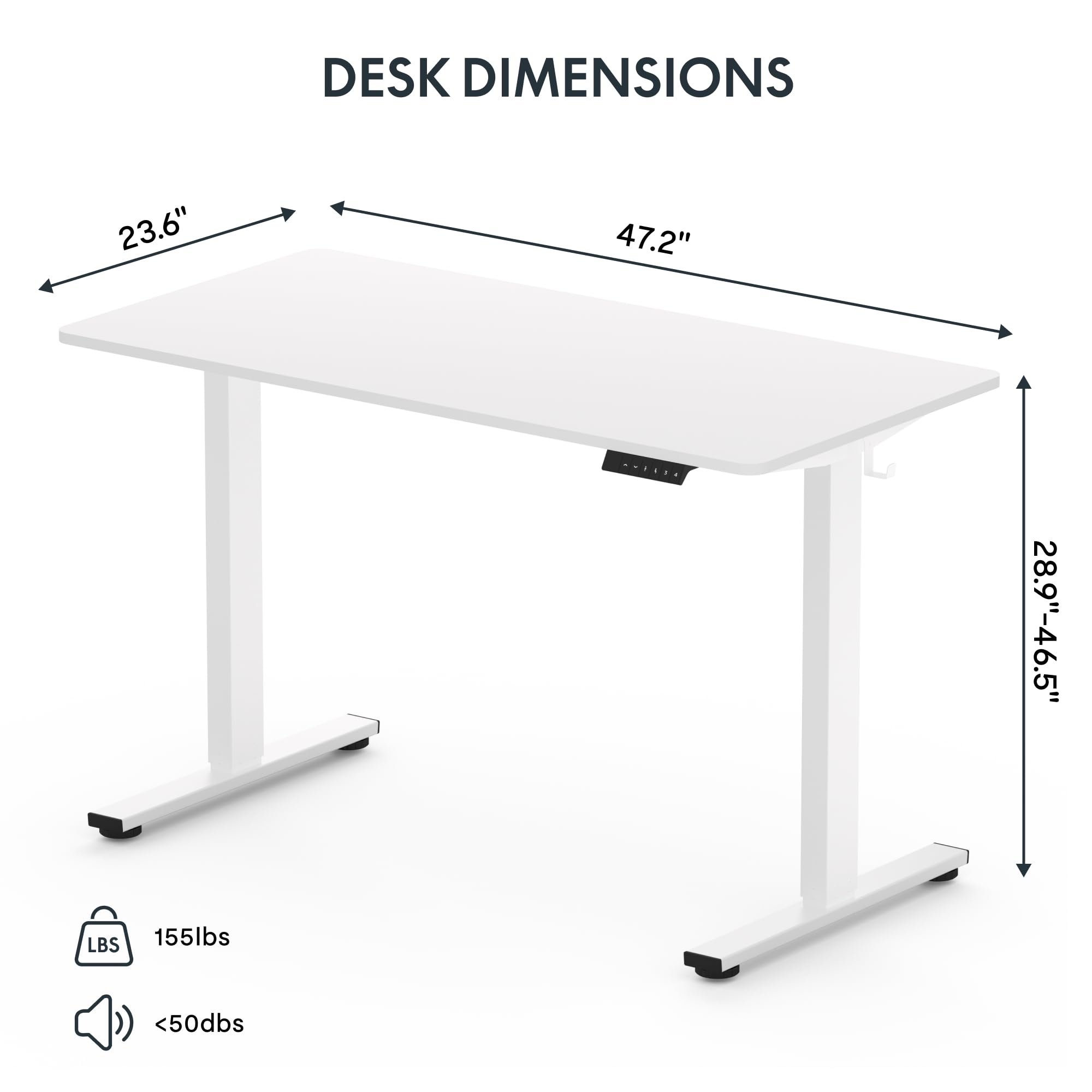 Snapklik.com : EN1 One-Piece Standing Desk 48 X 24 Inches Height ...