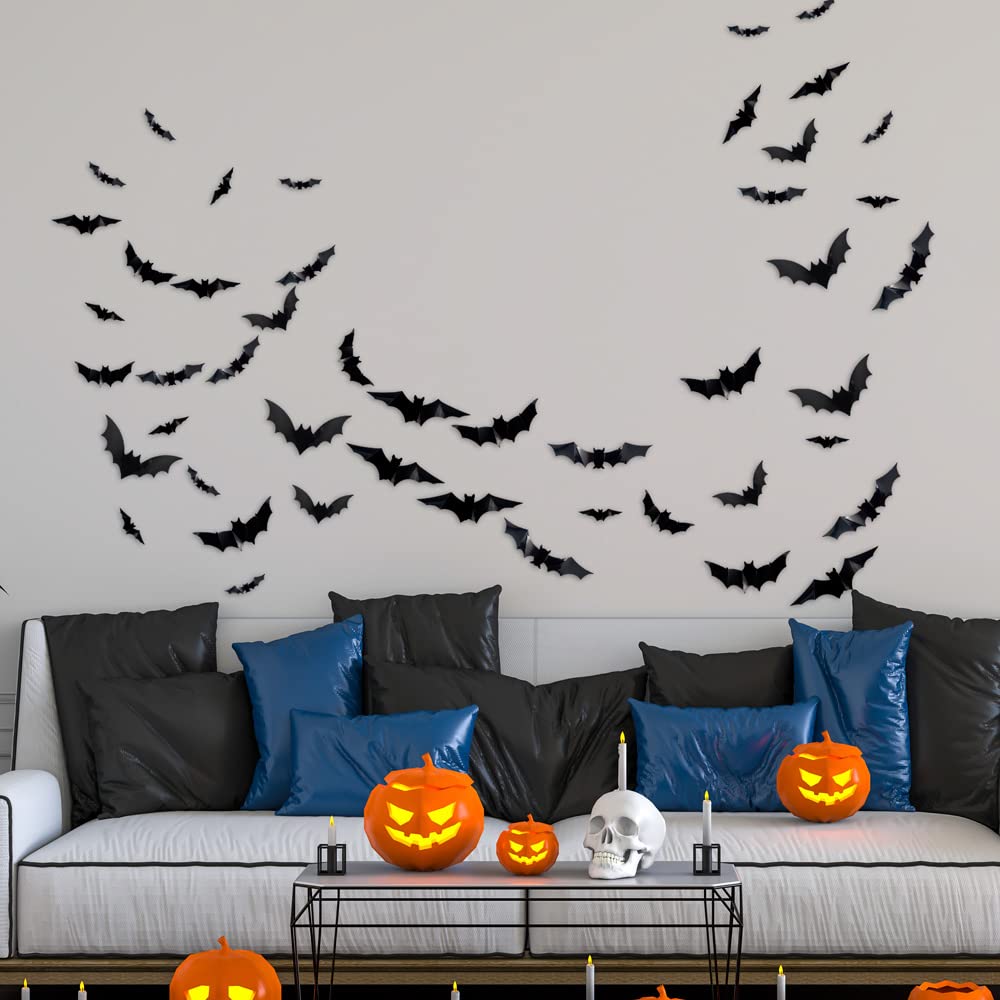 Halloween Decor Indoor 88 PCS Halloween 3D Bats Decoration For Home 4 ...