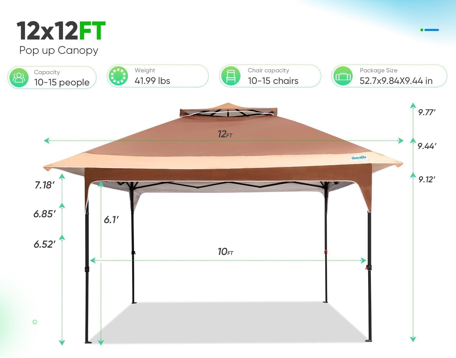 Snapklik.com : Quictent 12x12 Easy Pop Up Canopy Tent Outdoor Portable ...