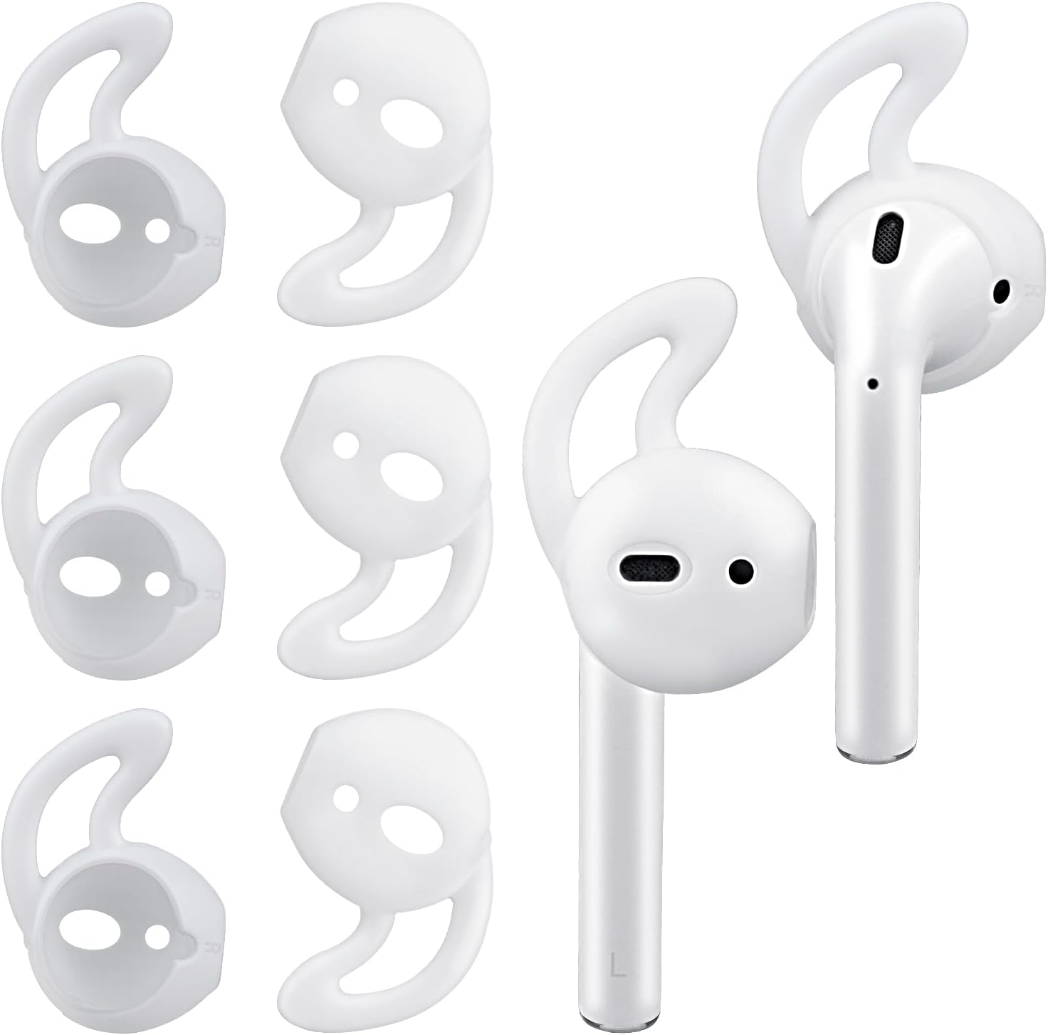 Ear Hooks Cover, SOULWIT Silicone Earbud Tips with Wings Anti-Slip for ...