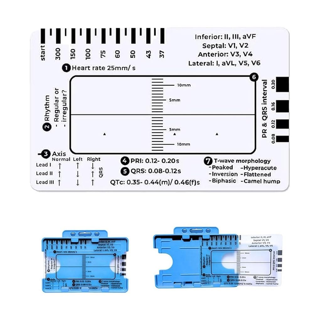 Buy ECG 7 Step Ruler, ECG 7 Step Ruler for ECG/EKG Interpretation, ECG ...
